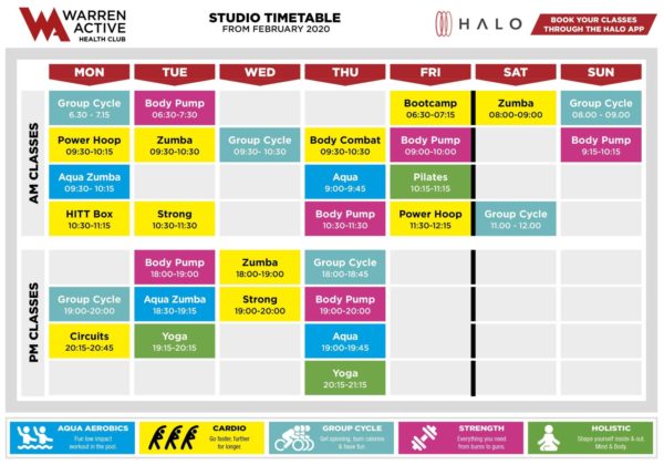 Studio Timetable | The Warren Estate