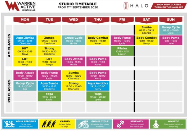 Studio Timetable | The Warren Estate